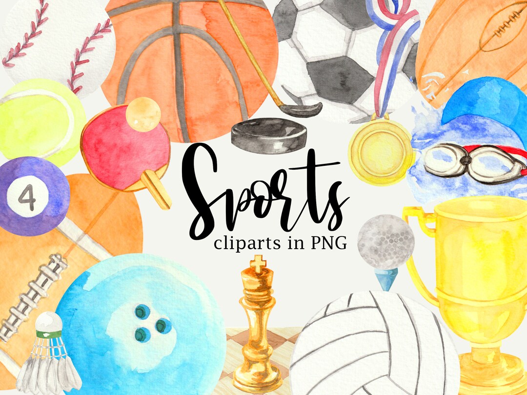 Sports Clip Art Elements in PNG Format PE Intramurals - Etsy