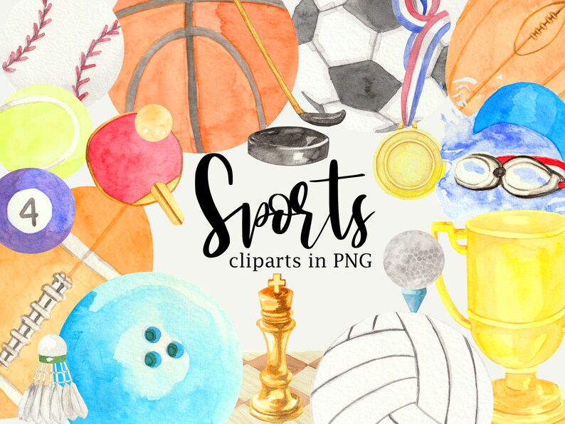 Sports Clip Art Elements in PNG Format PE Intramurals - Etsy