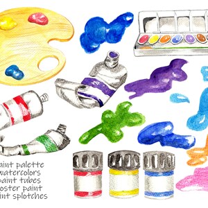 Art Supplies Clipart Bundle in PNG Format, Printable, Clear Background ...