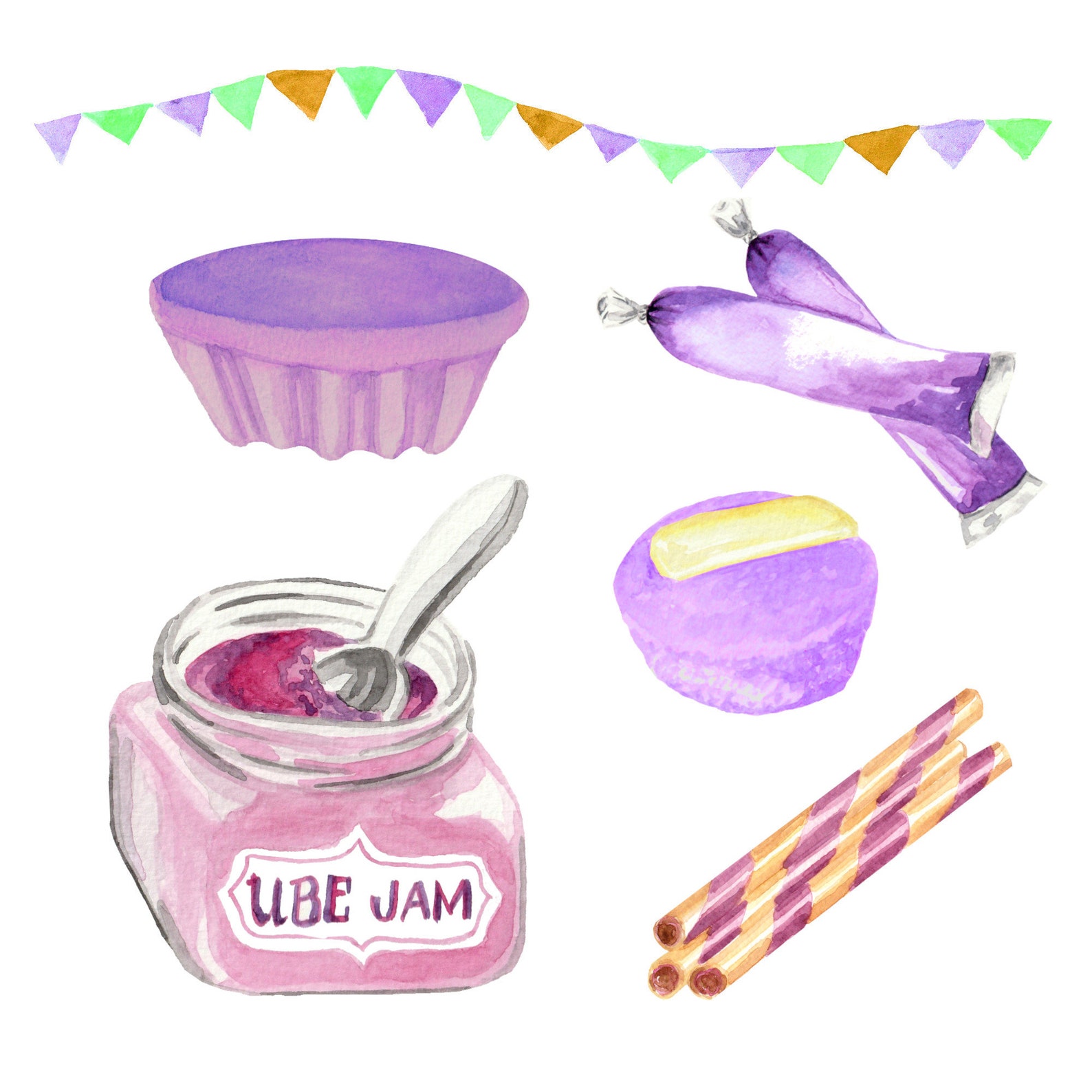 12 Ube/ Purple Yam Clip Art Bundle in PNG Format - Etsy