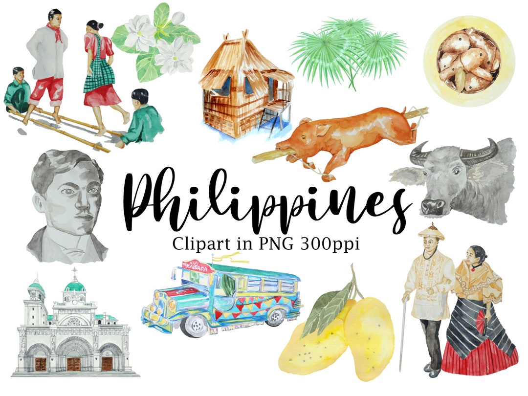 12 Philippines Filipino Clip Art Bundle in PNG Format - Etsy