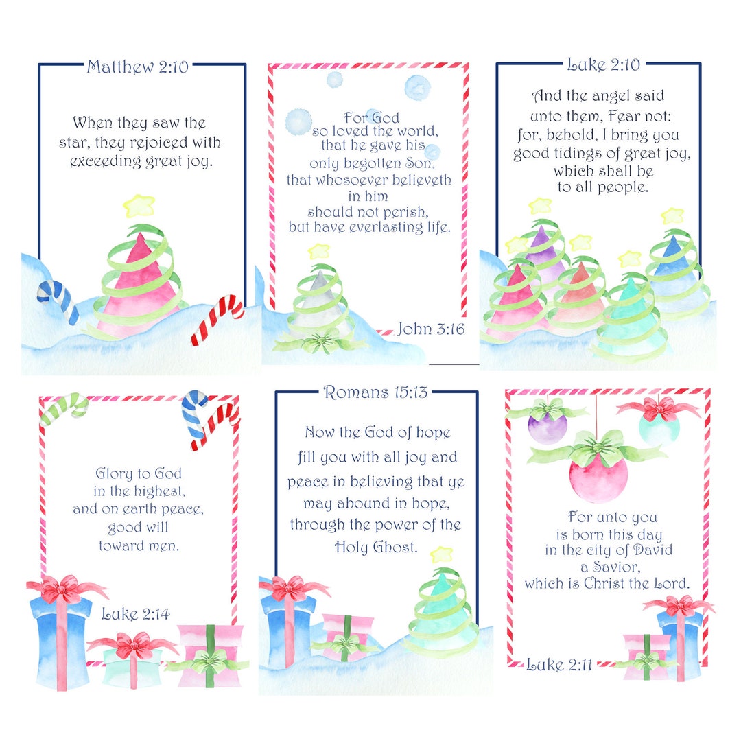 6 Bible Verses for Christmas Clip Art Bundle in PNG Format - Etsy