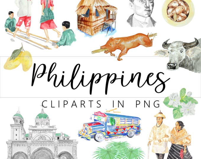 12 Philippines Filipino Clip Art Bundle in PNG Format - Etsy
