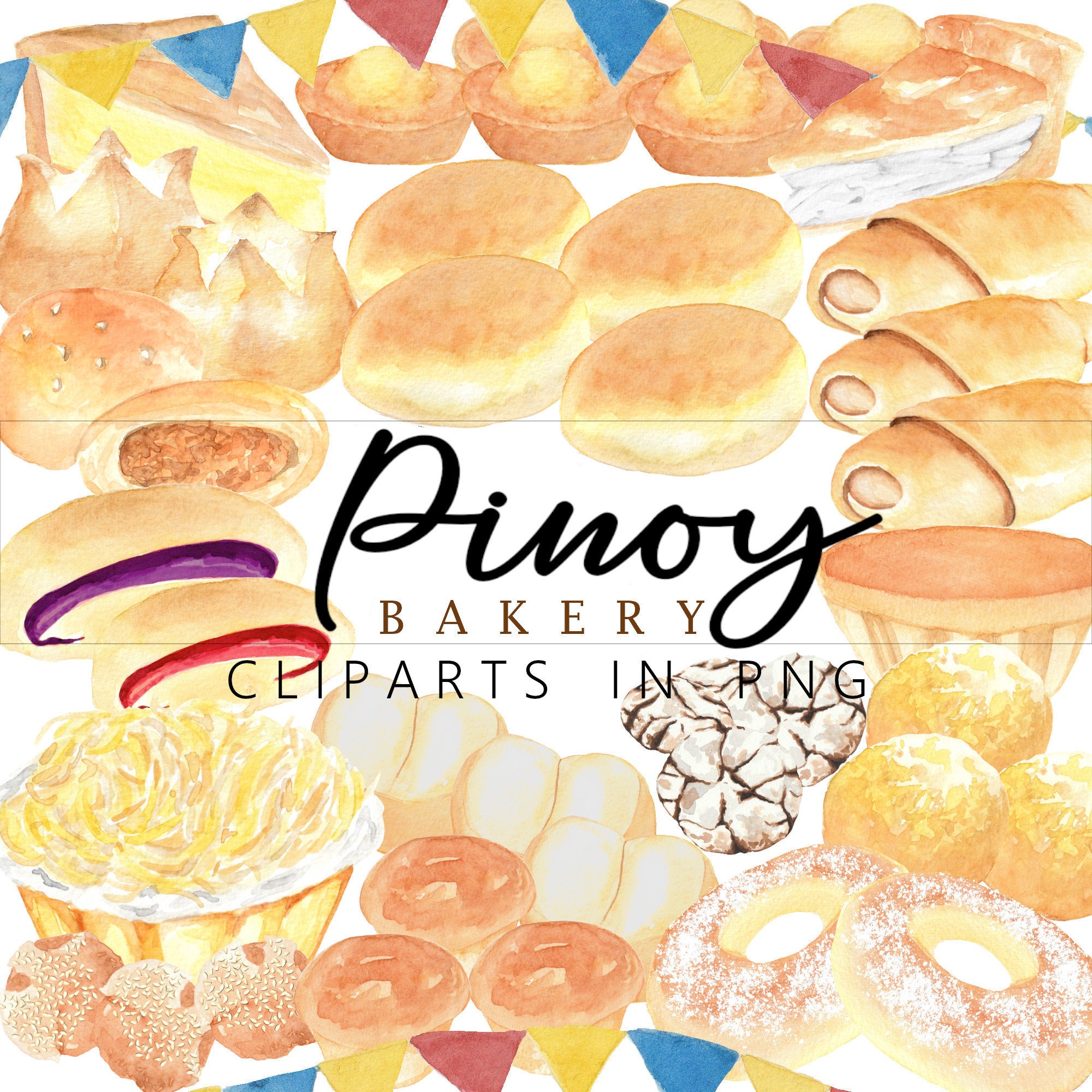 16 Filipino Breads Clipart PNG, Pinoy Panaderia Images in PNG Format - Etsy
