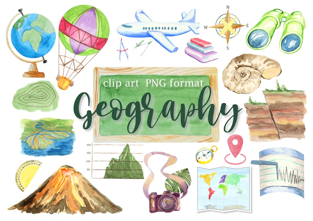 Geography Clip Art Bundle in PNG Format - Etsy Singapore