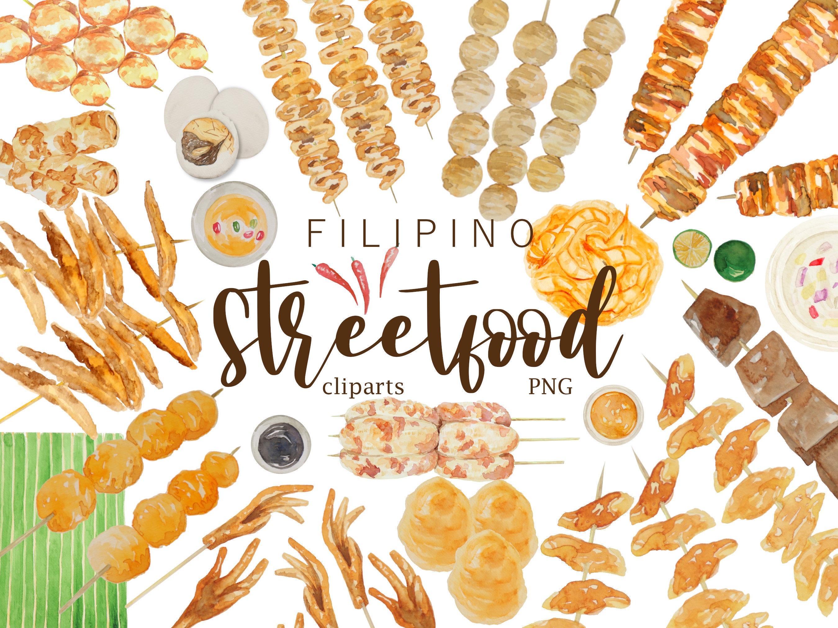 Filipino Street Food Cliparts in PNG - Etsy Australia
