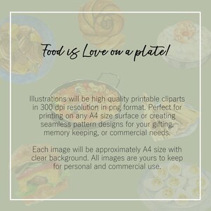 Custom Personalized Food Art in Watercolor Illustration for Digital ...