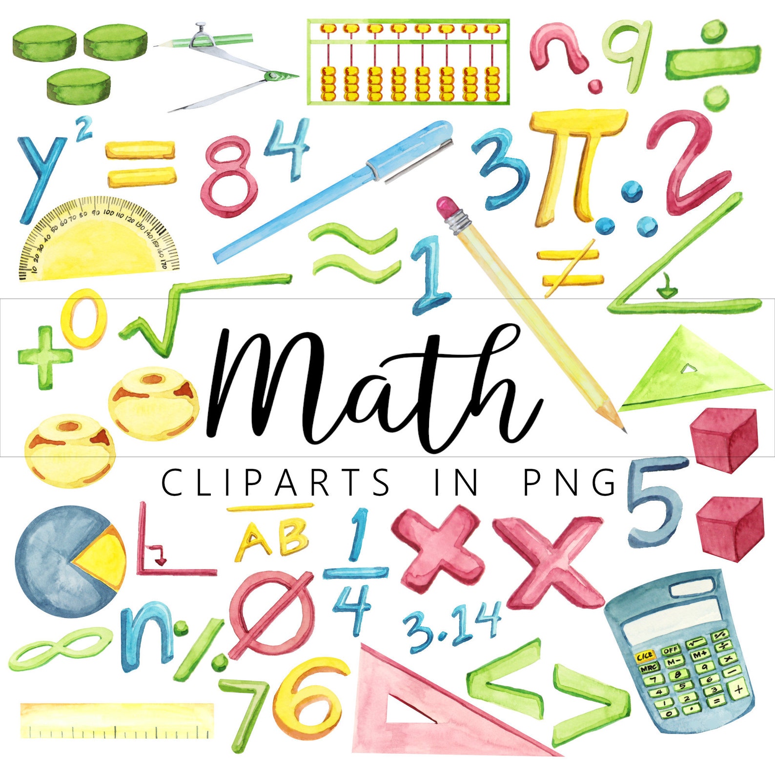 Math Clip Art Bundle in PNG Format - Etsy
