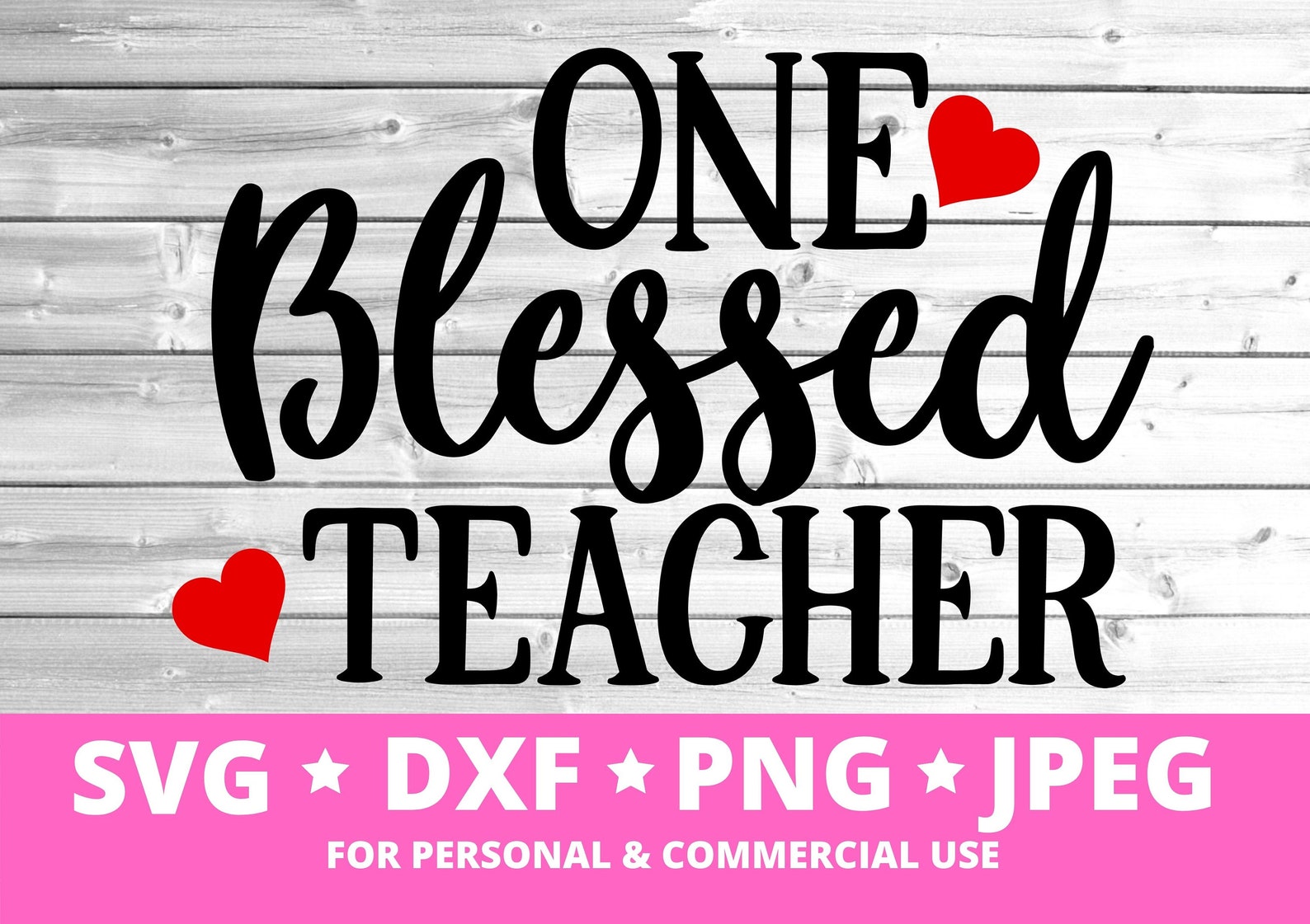 One Blessed Teacher SVG Cut File Commercial Use Instant Download ...