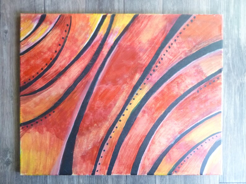 Orange Wall Art Abstract Art Orange Canvas Painting - Etsy
