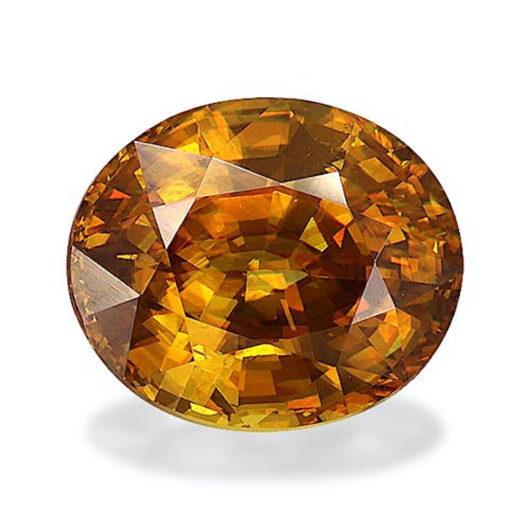 6.33 CT Rare Oval Fine Step Cut Corn Yellow 100% Natural Sphene From ...