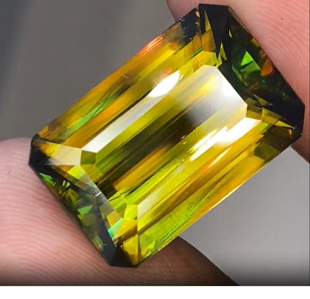 21.81 CT Superb Olive Green Rectangular Emerald Cut Unheated - Etsy