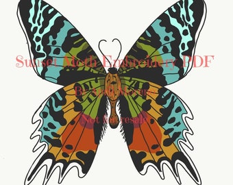 Madagascan Sunset Moth Embroidery Pattern Recto Thread Painting ...