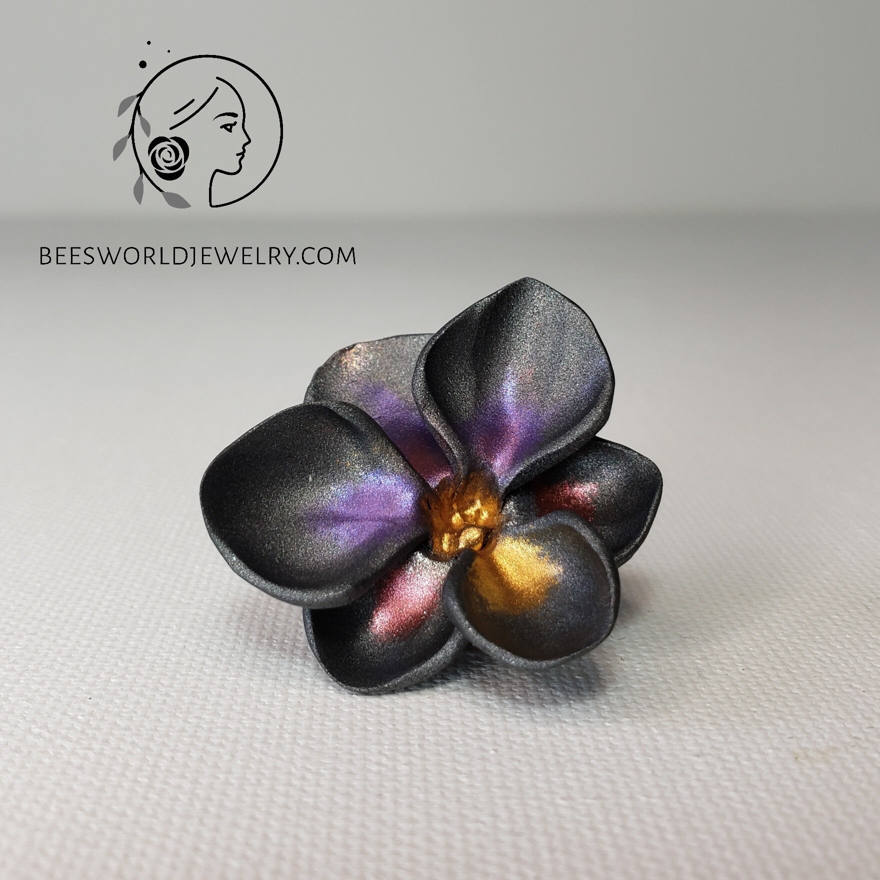 Hand Sculpted Black Orchid Lapel Pin: Polymer Clay Flower Brooch - Etsy