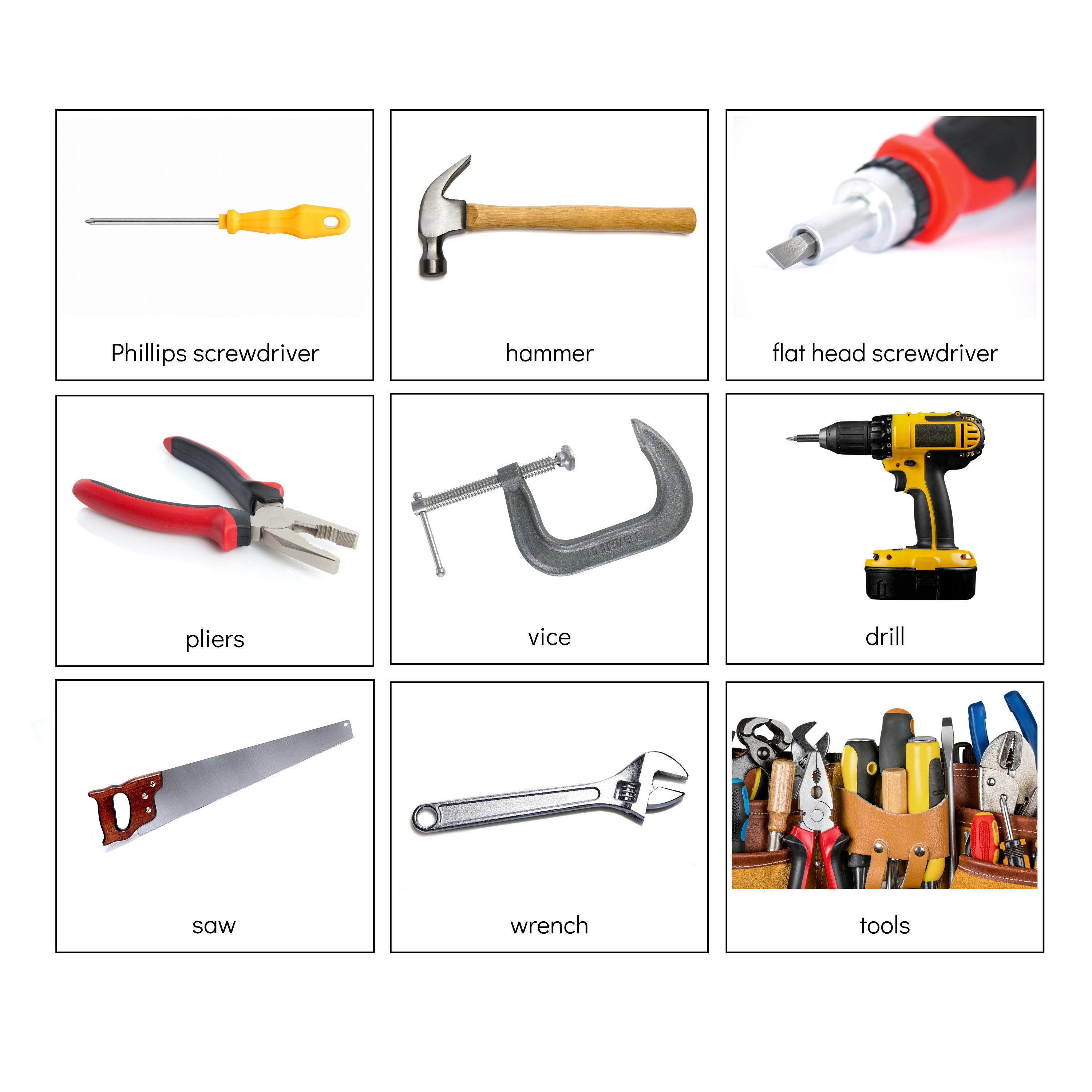 TOOLS Montessori Three Part Cards Safari LTD Toobs Flash | Etsy