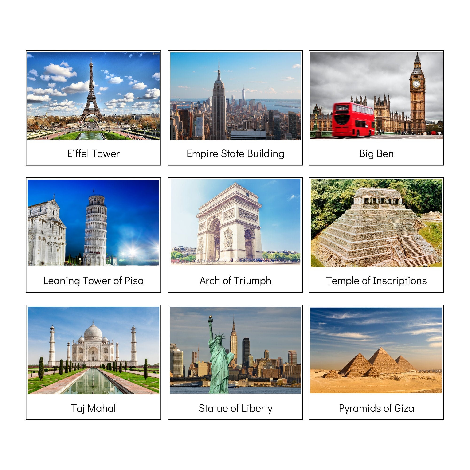 WORLD, Around the World, Montessori Three Part Cards, Safari Ltd TOOBS ...