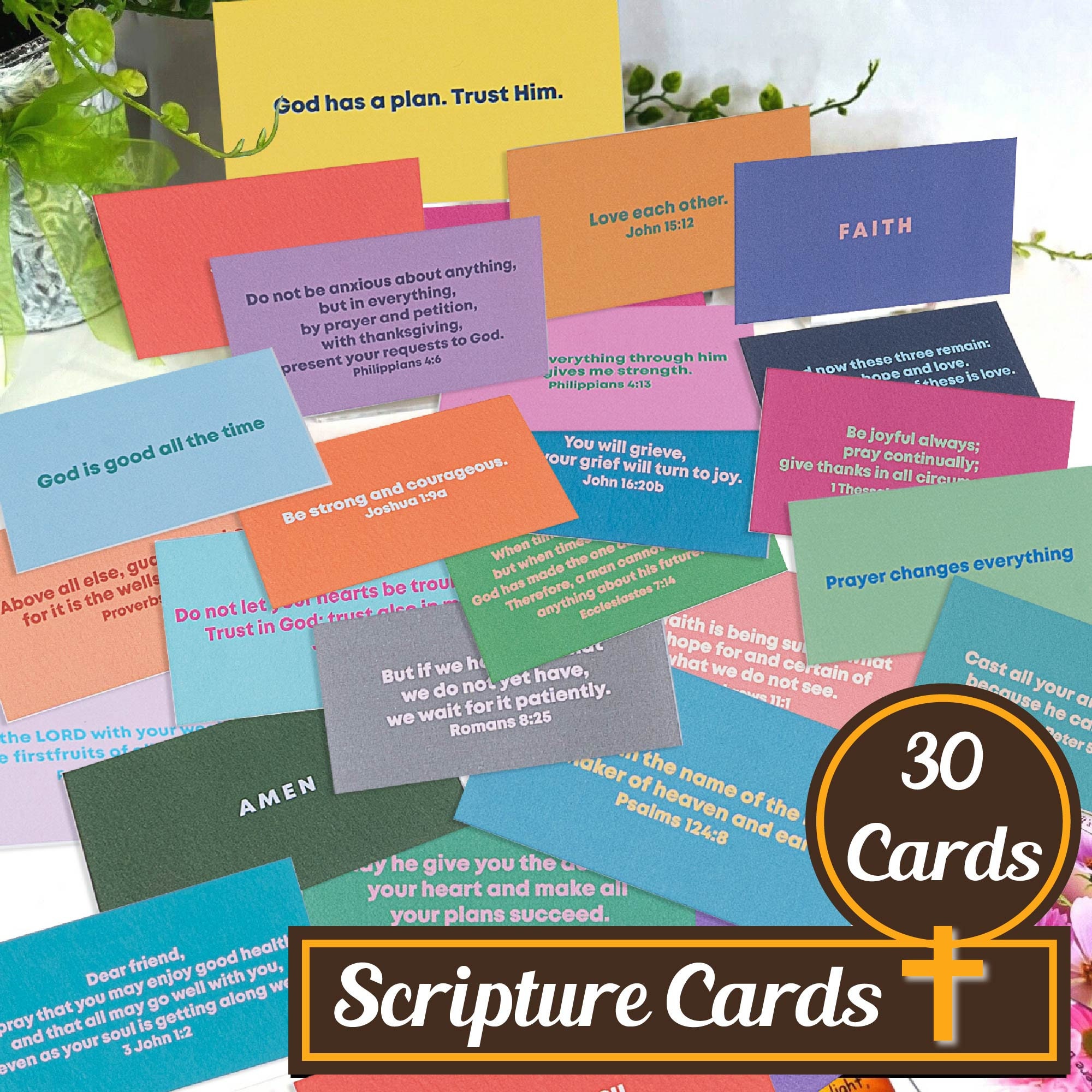 Christian Prayer Cards With Inspirational Religious Scripture Verses ...