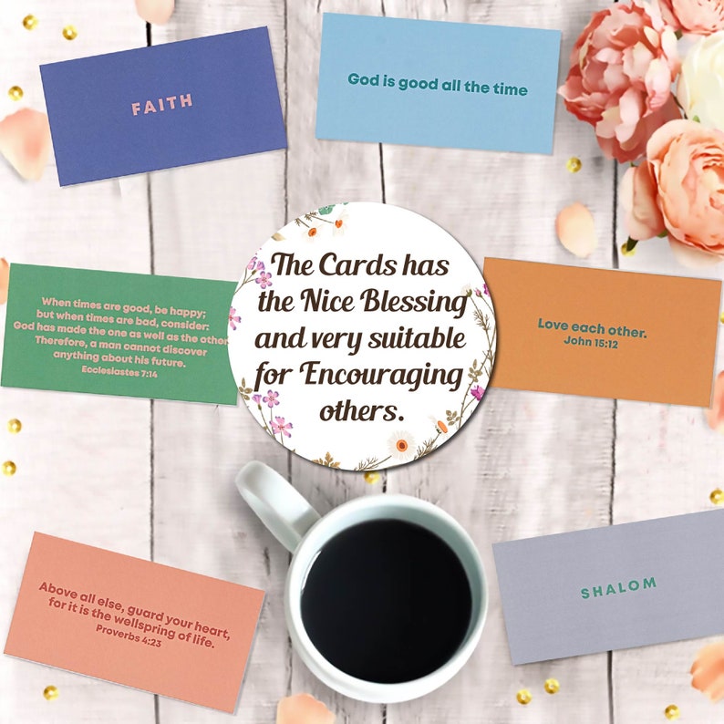 Christian Prayer Cards With Inspirational Religious Scripture Verses ...