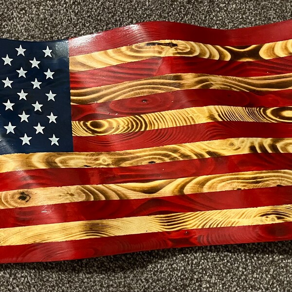 Wavy Wood Flag - Etsy