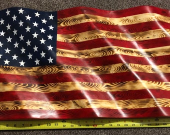 Wavy Wood Flag - Etsy