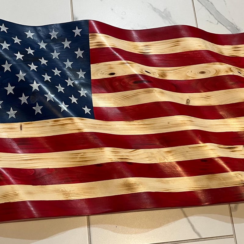 Wavy Wood Flag - Etsy