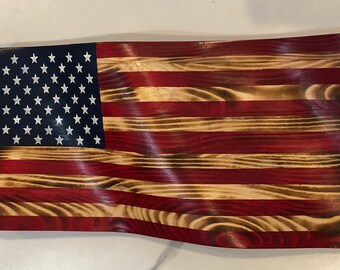 Waving Wood Flag - Etsy