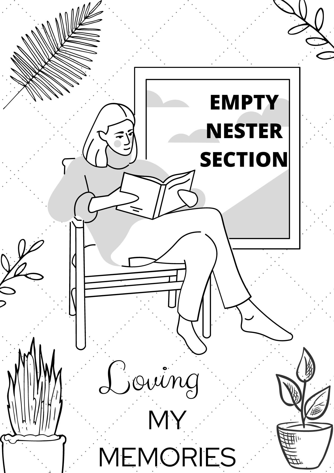Empty Nester Coloring Pages, Coloring Pages Bundle, PDF, Digital ...