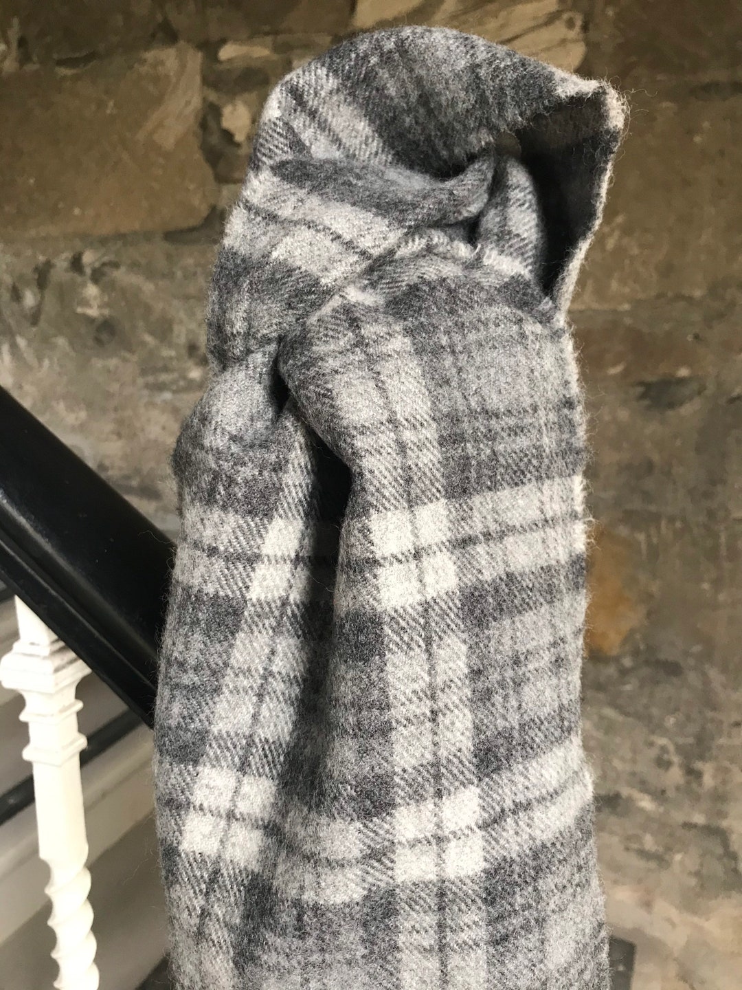 Wool Scarf in Watch Grey Tartan, Super Soft, Contemporary Look and Feel ...