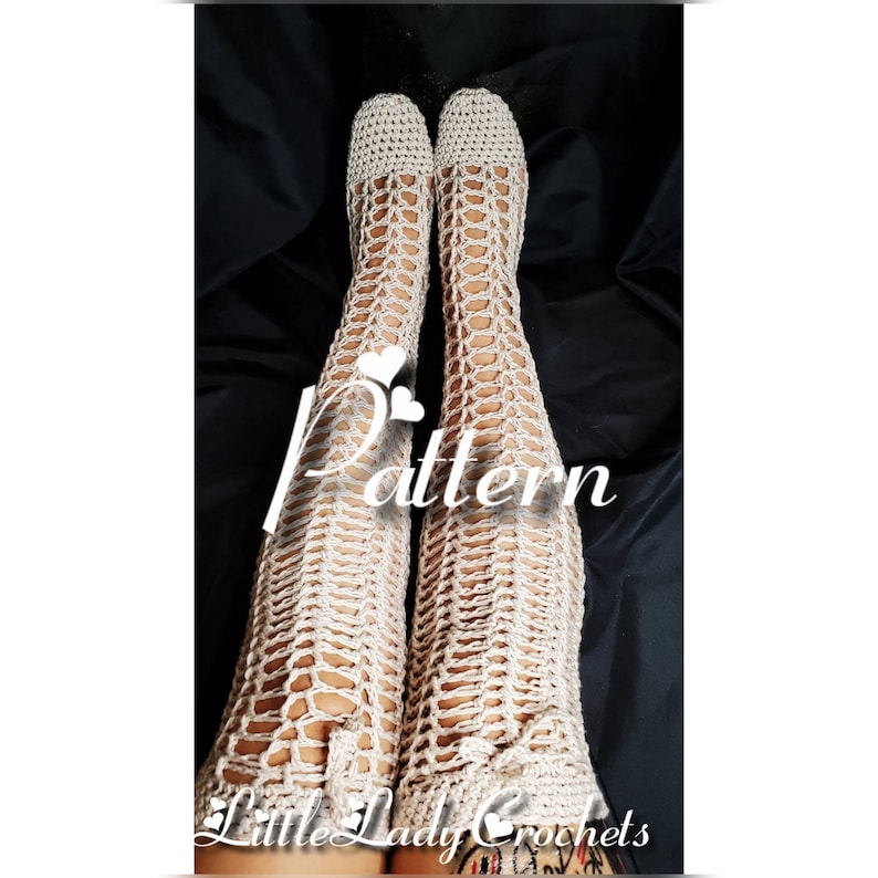 PATTERN Thigh High Crochet Socks - Etsy Canada