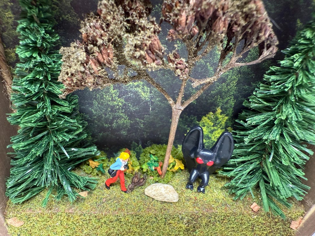 Mothman and Photographer: Cryptid Forest Photo Glitch - Etsy