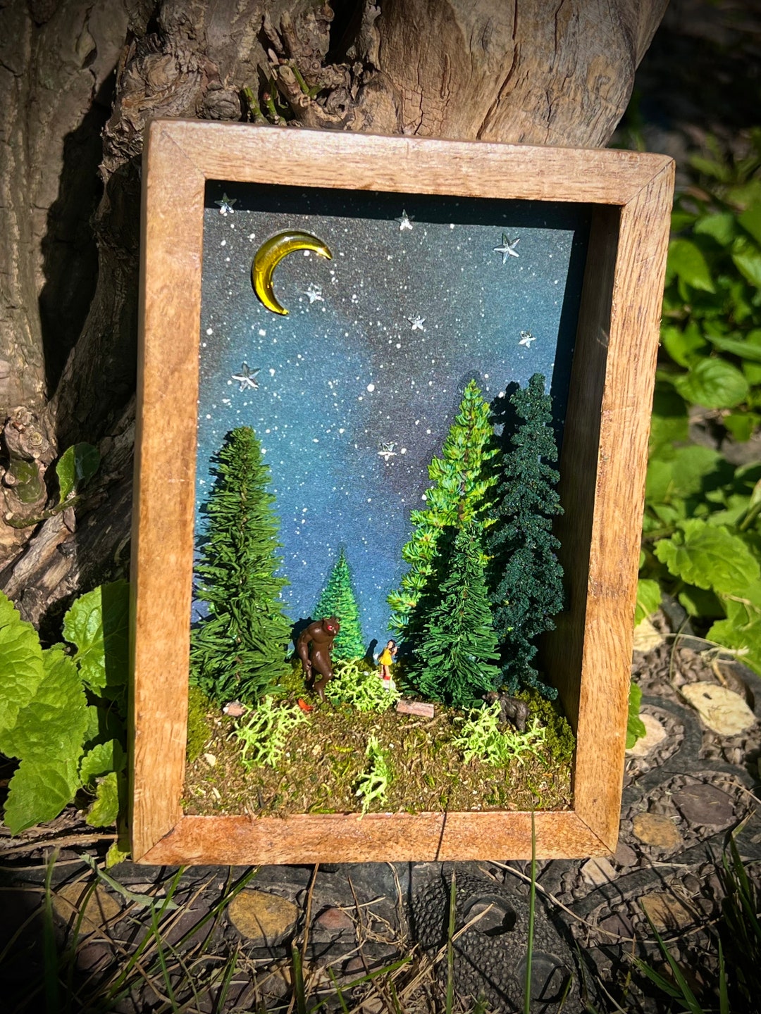 Wolfman Diorama: Cryptid Art, Crescent Moon Scene - Etsy