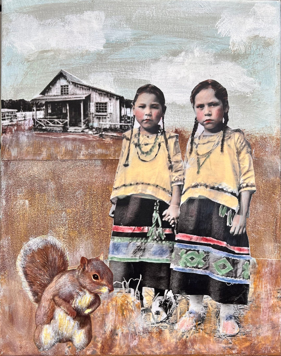 Native American Sisters With Large Squirrel - Etsy