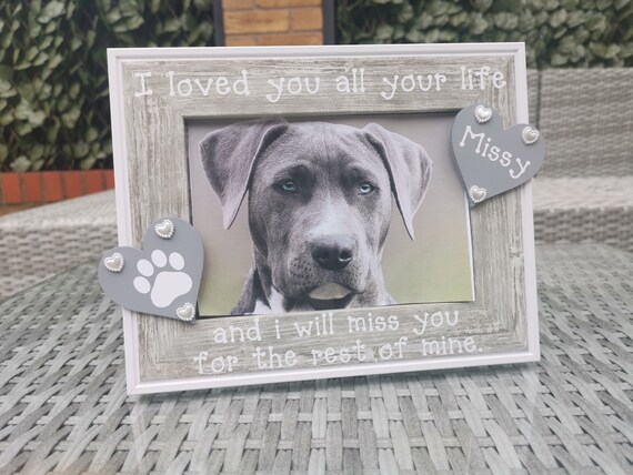 Personalised Pet Memorial Photo Frame in Grey. in Loving - Etsy