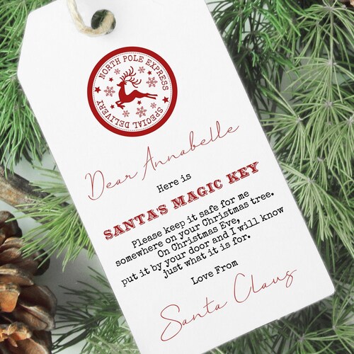 Printable Santa Magic Key Tag Handmade Christmas Key Tag - Etsy