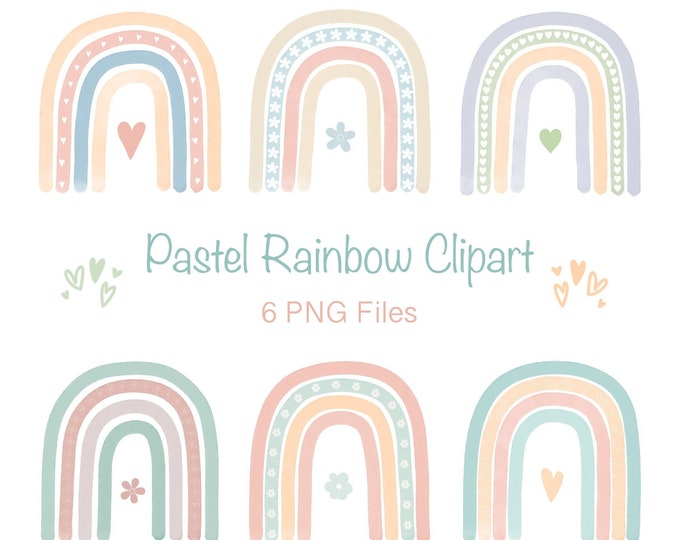 Blue Rainbow Clipart Bundle Rainbows Pastel Digital Clip Art ...