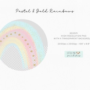Pastel Rainbow Clipart, Instant Download, Rainbows Digital Clip Art Set ...