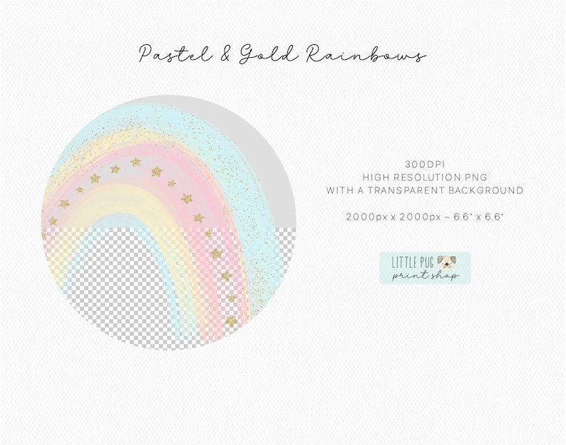 Pastel Rainbow Clipart, Instant Download, Rainbows Digital Clip Art Set ...