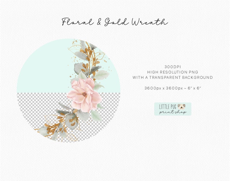 Watercolour Eucalyptus and Gold Greenery Wreath Clipart, Floral Frame ...