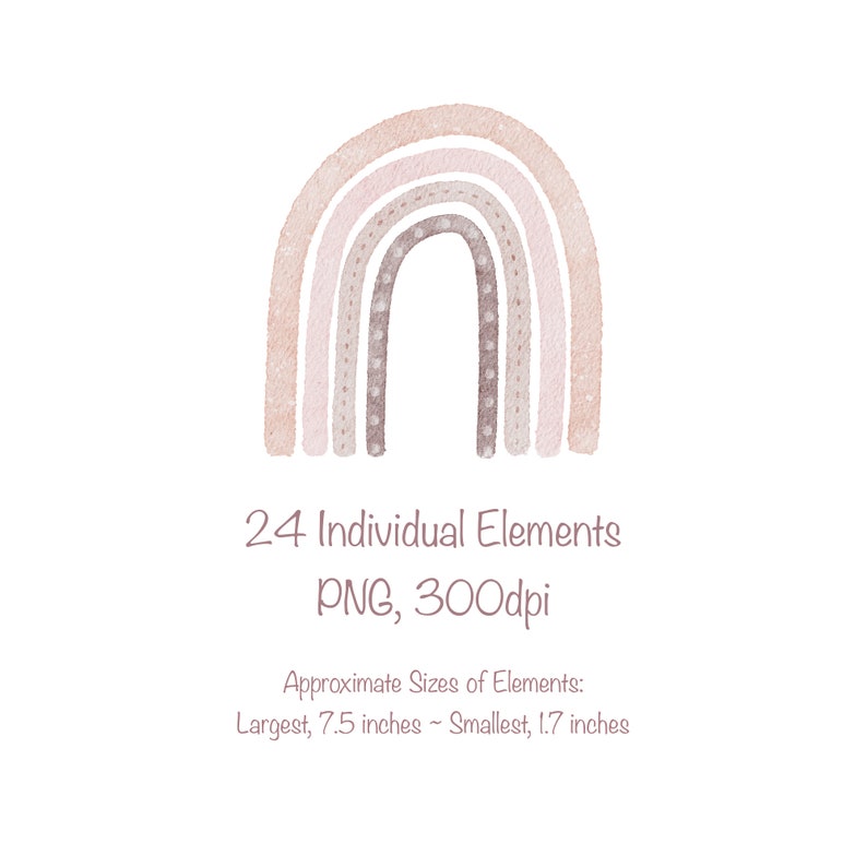 Floral Boho Rainbow Clipart PNG Instant Download, Boho Rainbows Digital ...