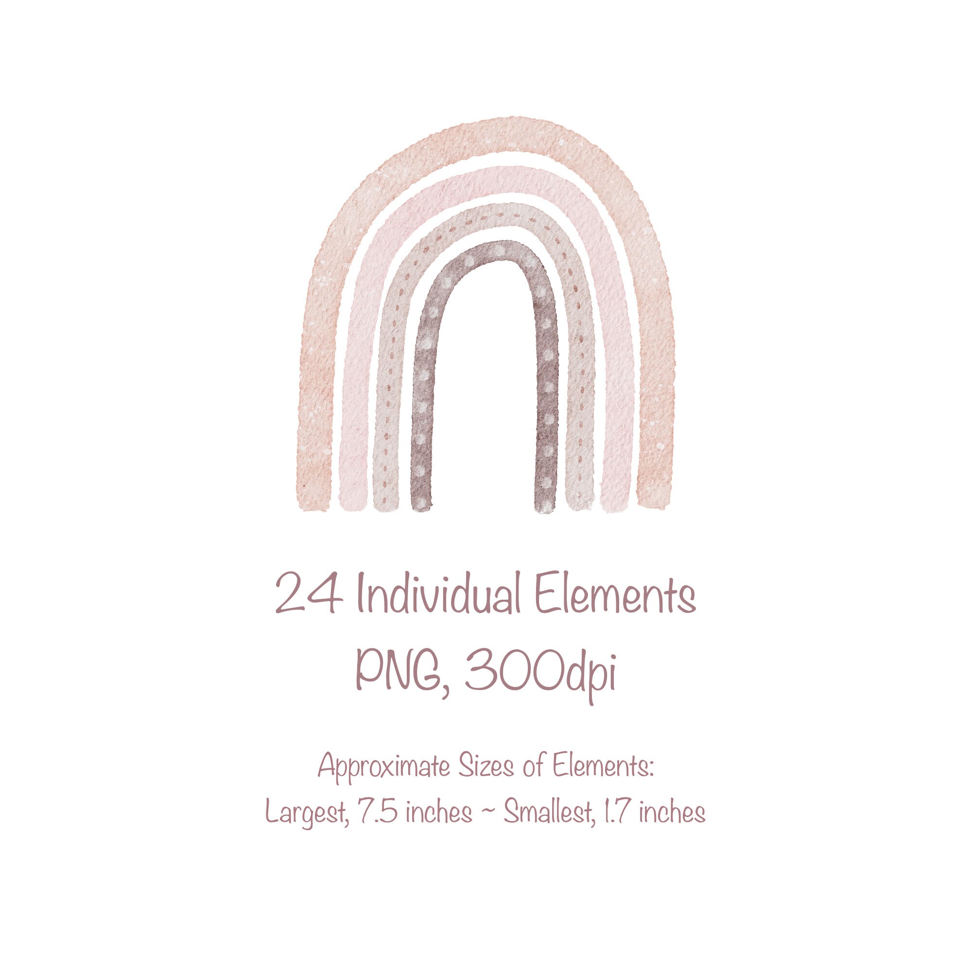 Floral Boho Rainbow Clipart PNG Instant Download, Boho Rainbows Digital ...