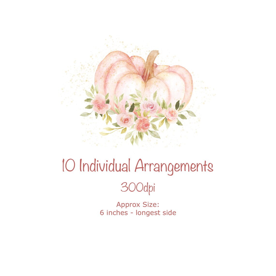 Watercolor Pink & Gold Pumpkin Clipart PNG Arrangements - Etsy