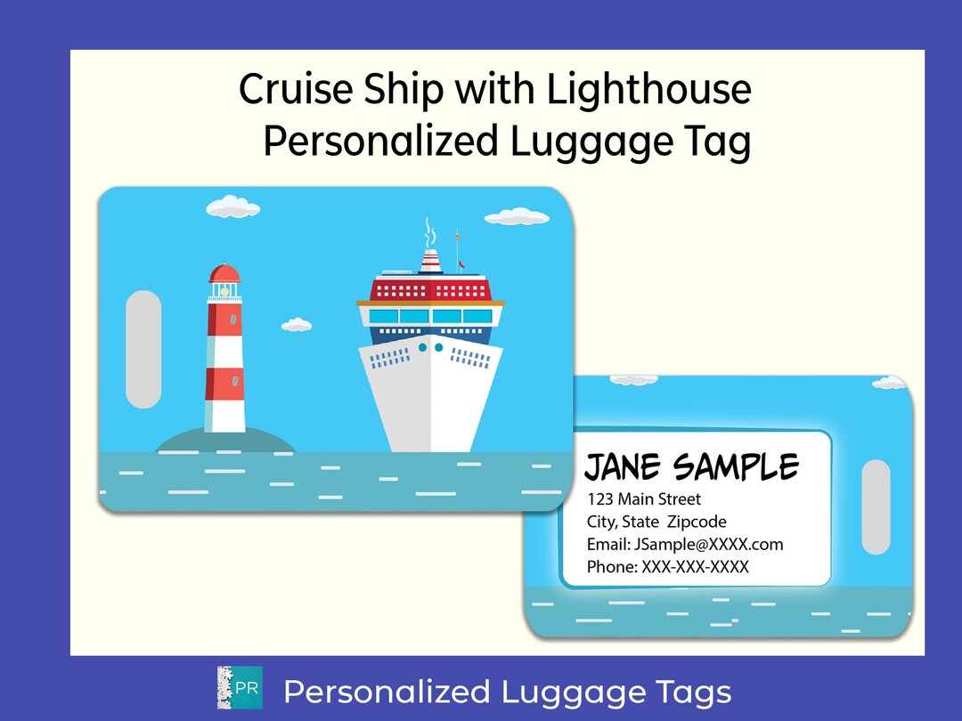 Personalized Lighthouse Cruise Luggage Tag: Water Resistant Travel ...