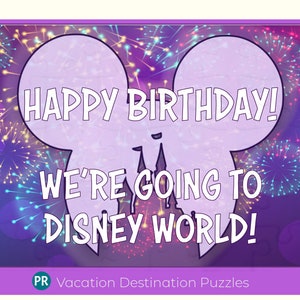 Surprise Disney Trip Reveal Puzzle, Disney Vacation Announcement Puzzle ...