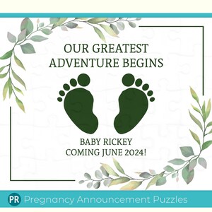 Pregnancy Announcement Jigsaw Puzzle With Custom Message, Nature Theme ...