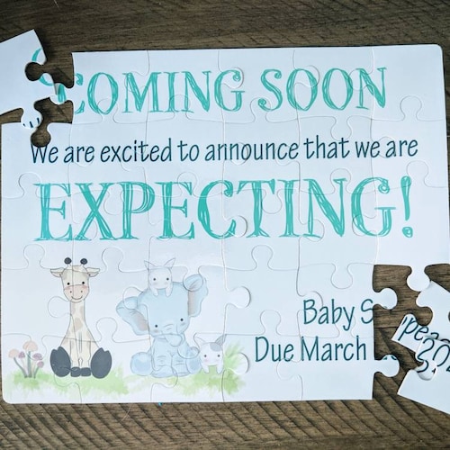 Personalized Pregnancy Announcement Puzzle Personalized - Etsy