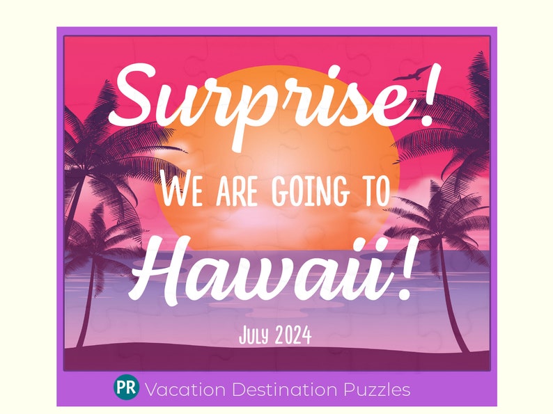 Beach Vacation Reveal Puzzle | Personalized Surprise Jigsaw for ...