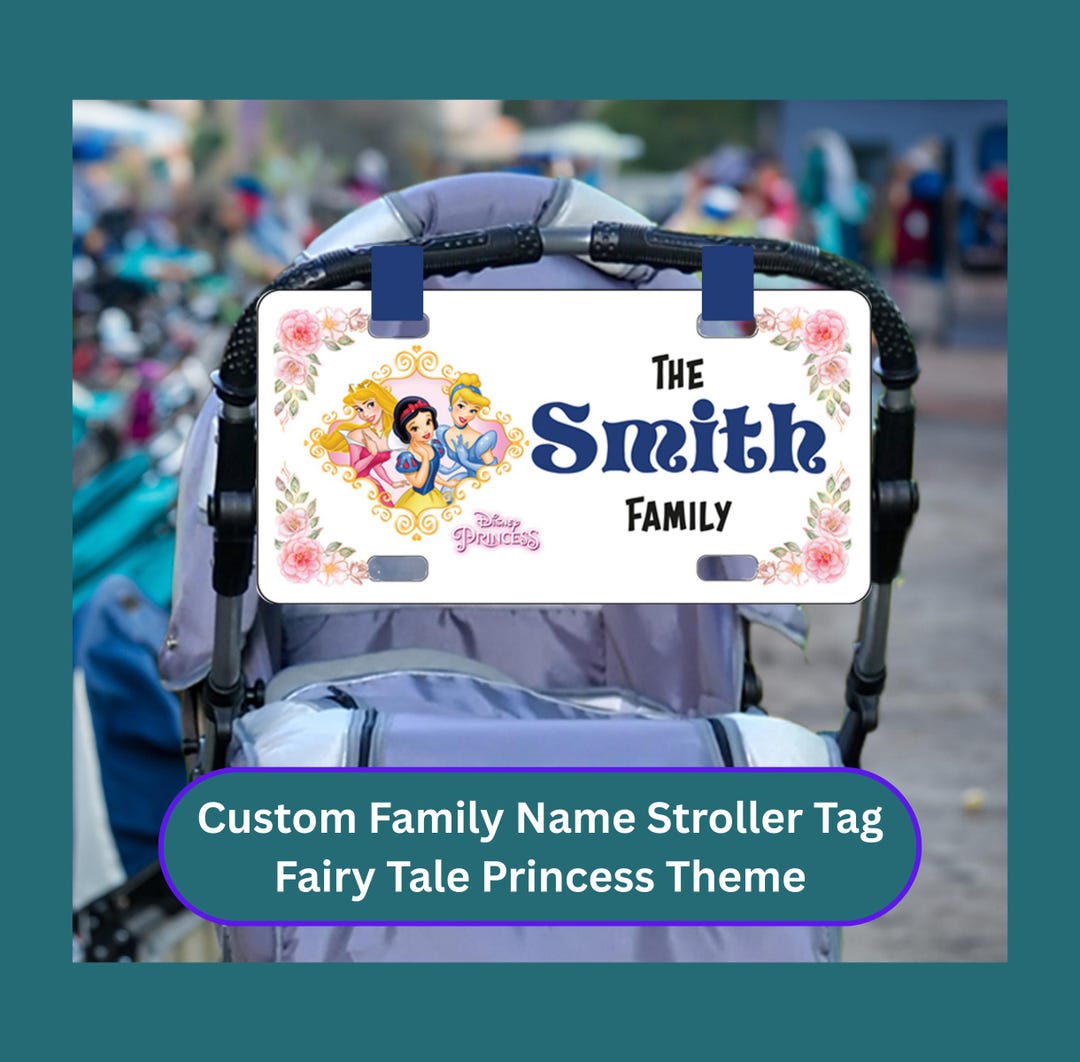Custom Family Name Sign for Stroller With Fairy Tale Princess Theme ...