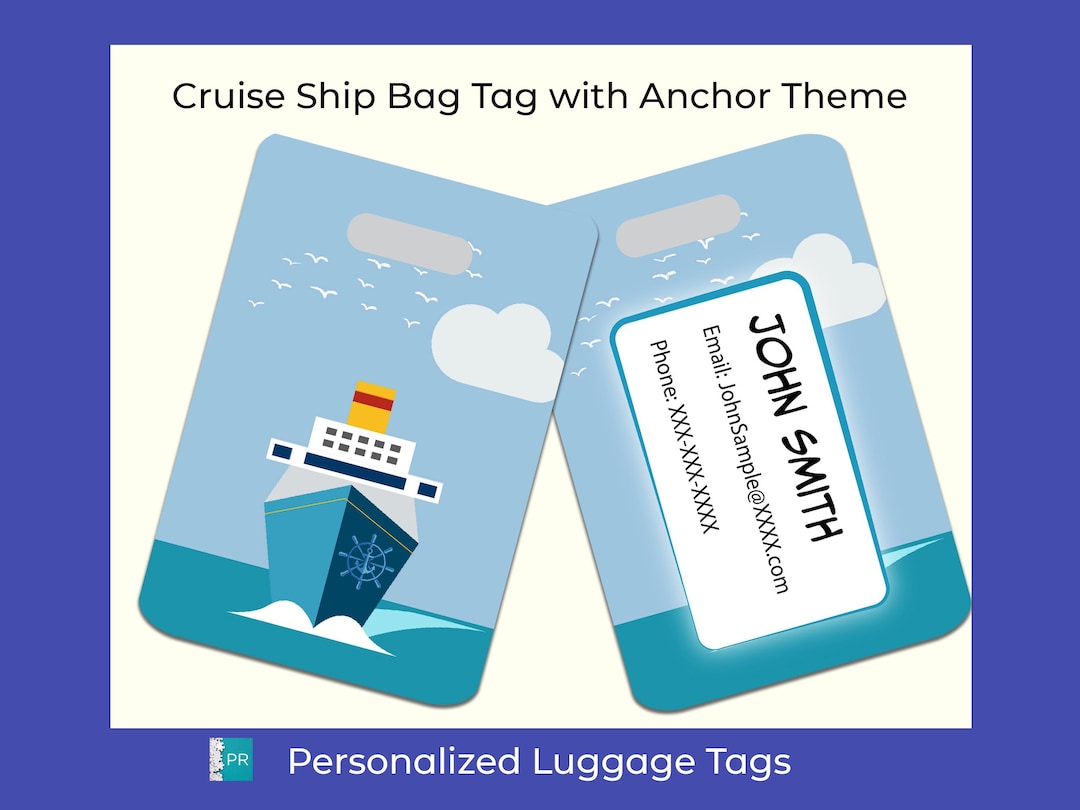 Cruise Ship Luggage Finder Tag With Nautical Anchor Theme ...