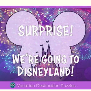 Surprise Disney Trip Reveal Puzzle, Disney Vacation Announcement Puzzle ...