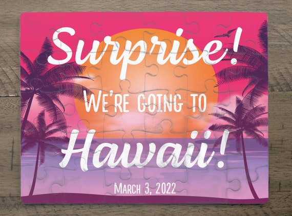 Surprise Beach Vacation Reveal Puzzle Custom Text Vacation - Etsy